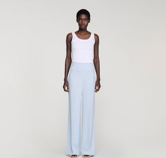 Sandro Pantalon &agrave; rayures et sequins