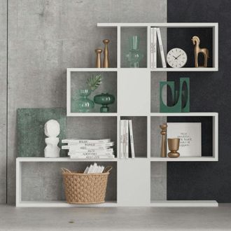 Pier Import Biblioth&egrave;que blanche avec niches, style design 120 cm MARFA