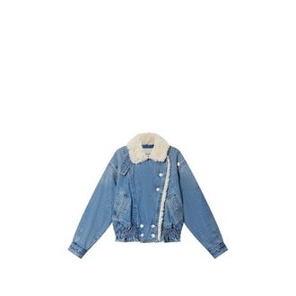 Isabel Marant Veste Valineo &agrave; col shearling en denim de coton