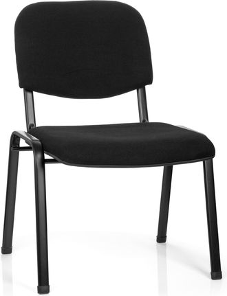 hjh OFFICE Konferenzstuhl Besucherstuhl XT 600 XL Stoff, extra breite Sitzfl&auml;che, ergonomischer Vierfu&szlig;stuhl, R&uuml;ckenlehne, stapelbar, bis 150 Kg (schwarz)