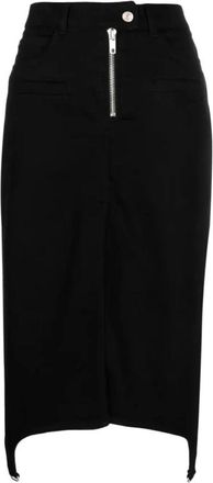 Courrèges Femme, Jupes, Noir, Taille: 40 FR Jupe en Denim Noir avec Longue Fermeture Éclair