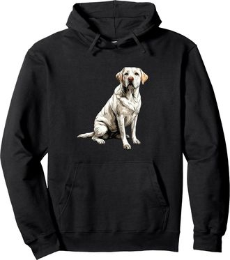 Whyitsme Design Wei&szlig;er Labrador Retriever Hund Illustration Pullover Hoodie