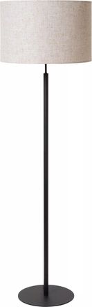 Licht-Erlebnisse Stehlampe Stoff Metall Beige Schwarz Wohnzimmer Schlafzimmer 150 cm hoch E27 bis 40 W wohnlich gemütlich Loft Stehleuchte blendarm NEXIO