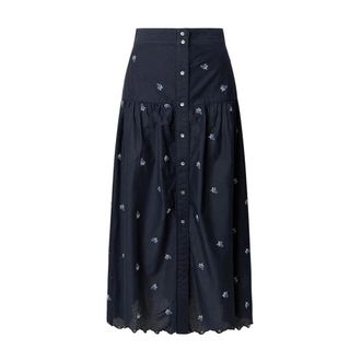 Pepe Jeans London Bestickter Blauer Midi-Rock - - Skirts - Damen - Blau - XS