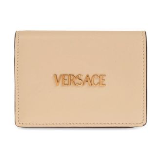 Versace Femme, Accessoires, Beige, Taille: ONE Size Portefeuille Tag en Cuir