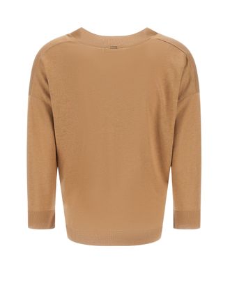Herno Womens Knit Sweater Camel Main: Lyocell Jumpers