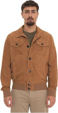 Peuterey Homme, Vestes, Brun, Taille: M Destiny Suede 02 Leather Harrington Jacket