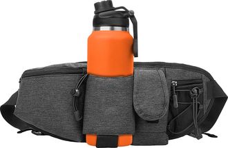 Generico Bauchtasche zum, wasserdichte H&uuml;fttasche, Laufg&uuml;rtel f&uuml;r Wandern, Radfahren, Wandern, Reisen, Camping, Fitnessstudio, Jogging, Fitness, dunkelgrau, Si