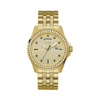 Guess Femme, Accessoires, Jaune, Taille: ONE Size Montre analogique en quartz dor&eacute; pour femme