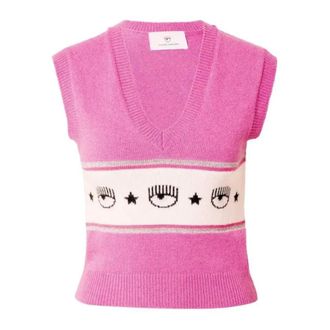 Chiara Ferragni Hellrosa Gilets Jacken Modell 73Cbfm19Cma10414 - - Knitwear - Damen - Rosa - M