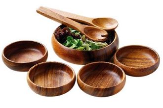 Premier Housewares Kora 7pc Salat Set, Akazienholz, 20 x 20 x 5 cm, Natural