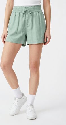 Only Shorts ONLY ONLARIS LIFE PULL UP SHORTS WVN CC, Damen, Gr. XS, N-Gr, jadeite, Web, Obermaterial: 93% Viskose, 7% Polyester, unifarben, regular fit kur