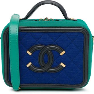 Chanel Hobo Bags - Small Jersey CC Filigree Vanity Case - Gr. unisize - in Blau - f&uuml;r Damen