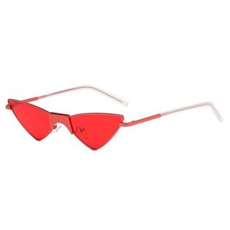 Generic Lunettes De Soleil En M&eacute;tal Tendance Triangle Hommes Et Femmes F&ecirc;te Lunettes De Soleil Dr&ocirc;les(Red)