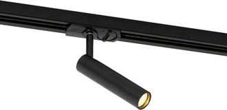 QAZQA Modern Moderner schwarzer Spot I Spotlight I Deckenspot I Deckenstrahler I Strahler I Lampe I Leuchte f&uuml;r 1-phasiges Schienensystem Komplettset I Spot