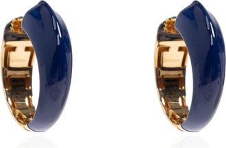 Jil Sander Femme, Accessoires, Bleu, Taille: ONE Size Boucles doreilles cr&eacute;oles larges semi-circulaires