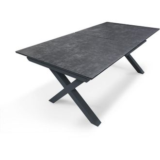 DCB Garden Dcb Garden - floride - Table de jardin alu plateau c&eacute;ramique sur verre