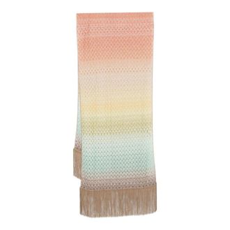Missoni Femme, Accessoires, Multicolore, Taille: ONE Size &Eacute;charpe Beige &agrave; Franges Ombr&eacute;