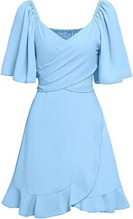 Generic Robe amincissante sans manches pour femme - Coupe ajust&eacute;e - Pour soir&eacute;e, bleu, XL