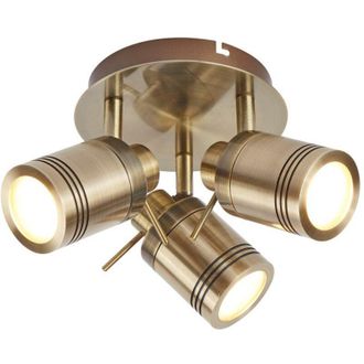 Searchlight Searchlight - Plafonnier luminaire laiton antique spot cuisine salle de bain salon &eacute;clairage
