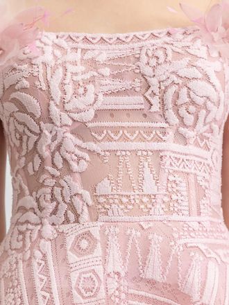 Gemy Maalouf robe longue &agrave; design structur&eacute; - Rose