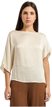 Manila Grace Femme, Blouses et Chemises, Blanc, Taille: 44 FR Blouse &agrave; col mandarin