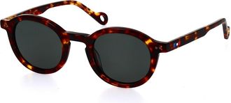 Eden Park Lunette De Soleil Rondes En Ac&eacute;tate &Eacute;caille Marron Xv De France