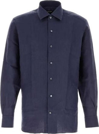 Ermenegildo Zegna Homme, Chemises, Bleu, Taille: 2XL Chemise en lin