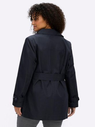 Sheego Allwetterjacke Trenchcoat Langarm mit G&uuml;rtel, wasserabweisende Qualit&auml;t