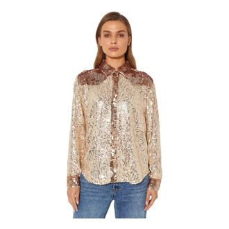 One Teaspoon Goldenes Paillettenhemd - - Blouses & Shirts - Damen - Gelb - S