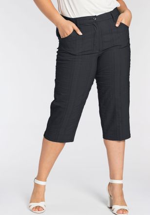 KjBrand Caprihose KJBRAND Babsie: bequemer Oberschenkel, Damen, Gr. 42, N-Gr, marine gestreift, Web, Obermaterial: 47% Baumwolle, 45% Polyester, 6% Viskose, 2