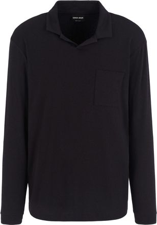 Giorgio Armani Lang&auml;rmeliges Poloshirt - Schwarz