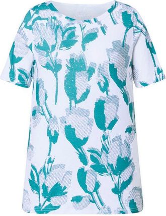 Ulla Popken T-Shirt T-Shirt A-Linie U-Boot-Ausschnitt Halbarm
