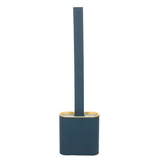 Generic Brosse WC plate avec support en silicone avec support - Brosse de nettoyage pour cuvette de toilette avec caddy - Poils TPR flexibles anti-rayures pou