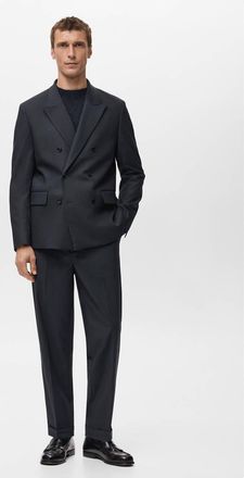 Mango Veste de costume Boston slim fit crois&eacute;e bleu marine - Homme - 44 - MANGO MAN