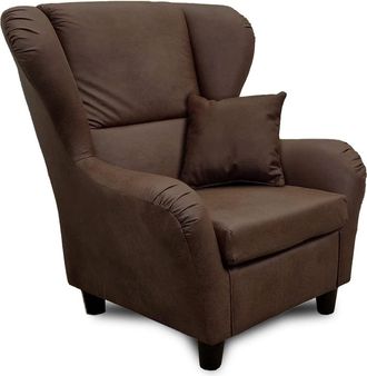 Lifestyle4Living Ohrensessel in braun im Vintage Look | Der perfekte Sessel f&uuml;r entspannte, Lange Fernseh- und Leseabende. Abschalten und genie&szlig;en