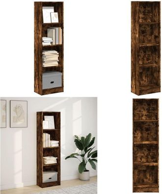 vidaXL Bücherregal Räuchereiche 40x24x143 cm Holzwerkstoff - Vidaxl