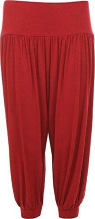 WearAll Pantacourt Harem Flottant Simple - Pantalons - Femmes - Rouge - 52-54