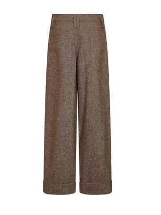 Brunello Cucinelli Womens Baggy Trousers Brown Virgin Wool