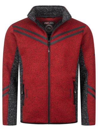 Rock Creek Herren Fleece Jacke Outdoor Wanderjacke Pullover Full Zip Hoodie Herrenjacke Fleecejacke Winterjacke Strickjacke Strickfleecejacke H-373 Rot S