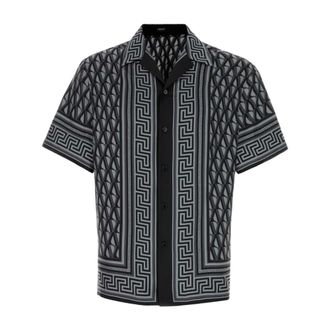 Versace Homme, Chemises, Noir, Taille: M Chemise Slim en Twill de Soie Imprim&eacute;e