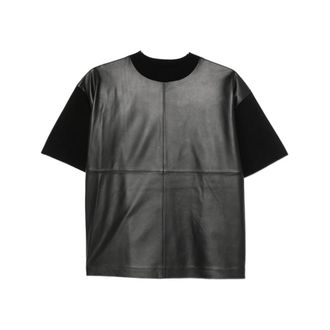 Max Mara Panel T-Shirt mit Rundhalsausschnitt - - Tops - Damen - Schwarzk - L
