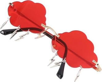 Supvox Lunettes de Soleil Party Cloud sans Monture Design &Eacute;clair Unique Cadre Dor&eacute; Mod&egrave;le Rouge Protection Solaire Optimale Lunettes Amusantes pour F&ecirc;tes et 