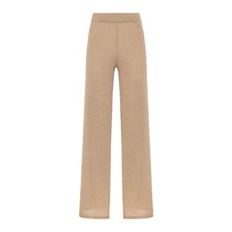 Akep Femme, Pantalons, Beige, Taille: 44 FR Wide Pantalons