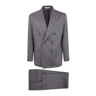 Tagliatore Anzug mit Nadelstreifen und Doppelknopfreihe - - Suits - Herren - Braun - L