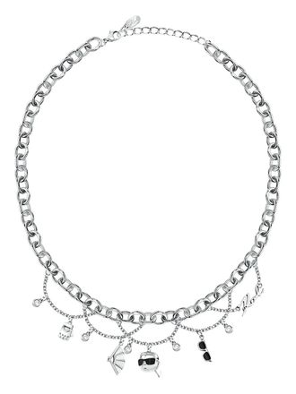 Karl Lagerfeld collier &agrave; breloques multiples - Argent