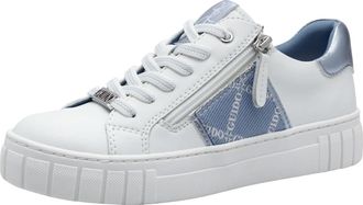 Marco Tozzi by Guido Maria Kretschmer Damen Sneaker flach mit Rei&szlig;verschluss Freizeit, Mehrfarbig (White/lt.Blue), 41 EU