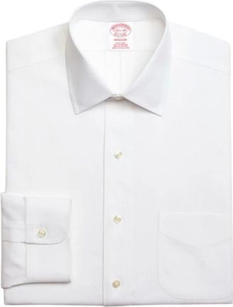 Brooks Brothers Homme, Chemises, Blanc, Taille: XL Chemise Oxford Pinpoint Supima Infroissable Coupe Standard avec Col Ainsley