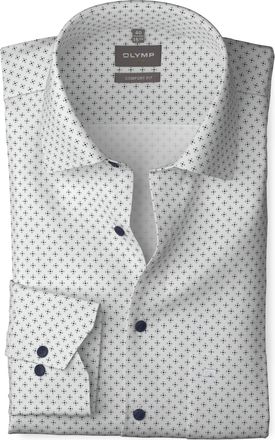 Olymp Herren Oberhemd Langarm Luxor,Rotationsdruck auf y/d Dobby,466 Comfort Fit 20,13 New Kent,kitt 75,45