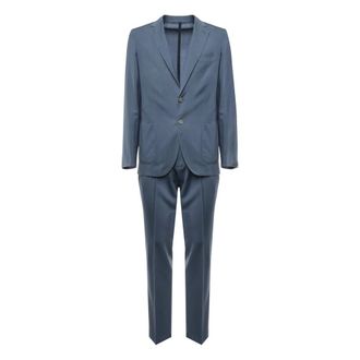 Santaniello Blaue Jacke mit Zwei-Knopfverschluss - - Suits - Herren - Blau - M